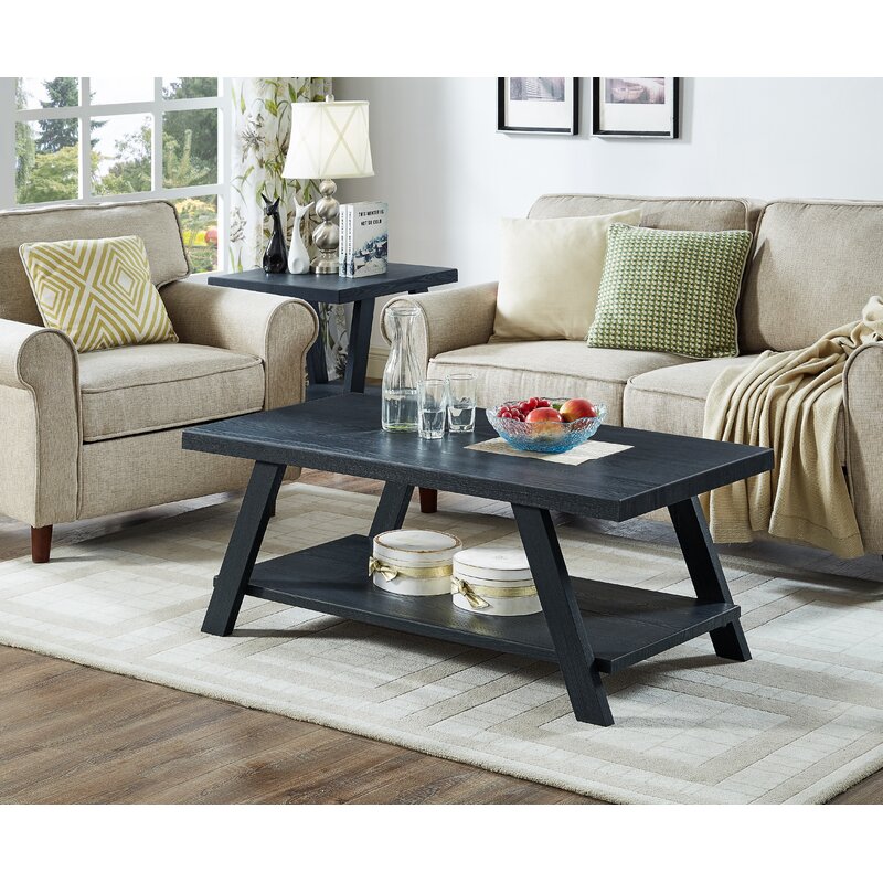 Black Filipek 3 - Piece Living Room Table Set - W007461875 ...